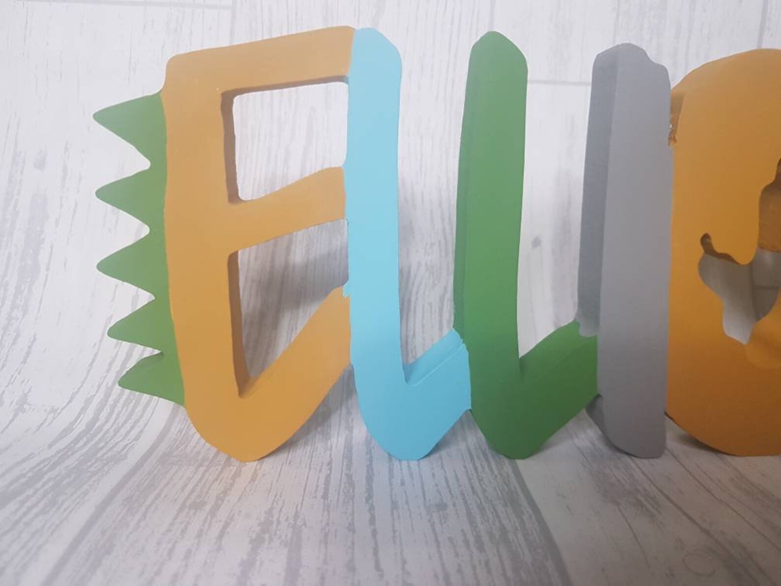 Dinosaur Name Personalised Wooden Sign Dino Letters - Etsy