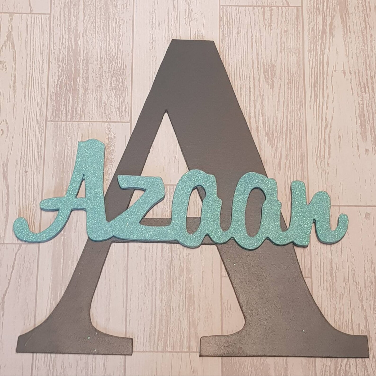 Personalised Letters 6mm MDF Painted With a Glittered Name | Etsy