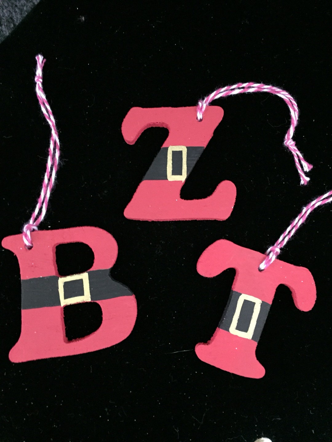 Santa Claus Initial Christmas Tree Decorations, Santas Belt ...