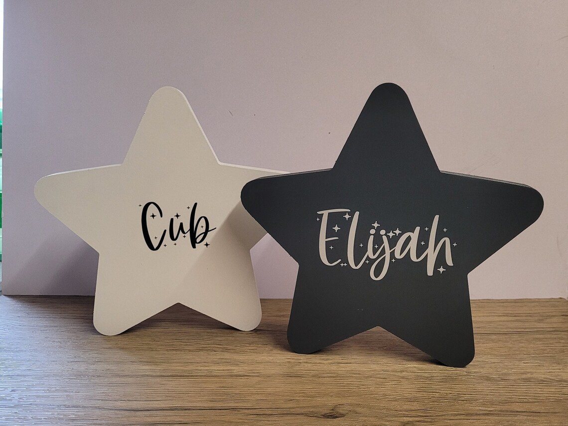 Freestanding Personalised Star, Bedroom, Nursery Decor, Space, Shapes ...