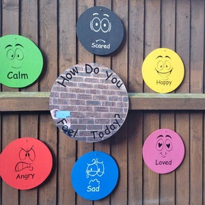 Set of Emotions, Sensory Wall, Wooden or Acrylic Shapes, Shatterproof ...