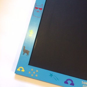 Llama Theme, Framed Chalkboard, Personalised With Vinyl Decals, Bedroom ...