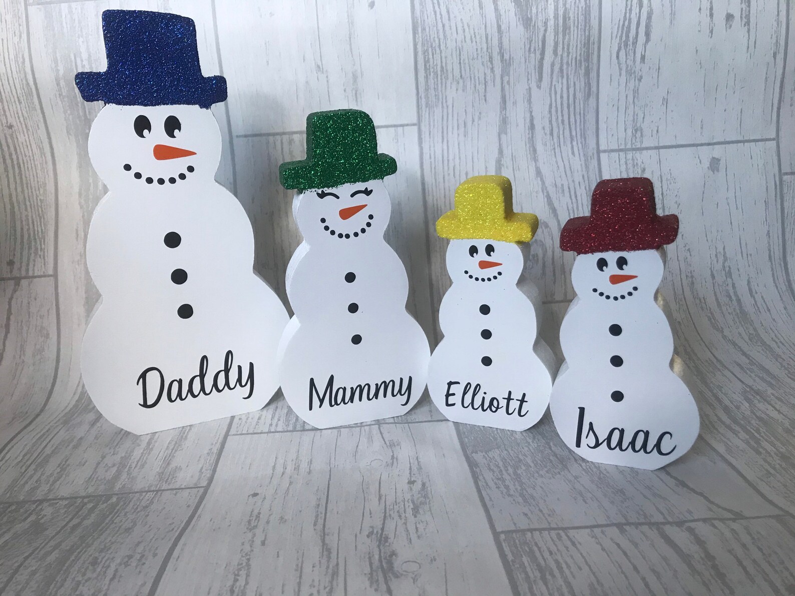 Freestanding Snowman Family Christmas Decorations Various | Etsy