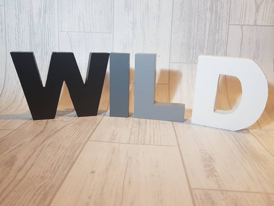 Wild, Words, Signs, Freestanding, Wild One, Adventure, 10cm Tall ...