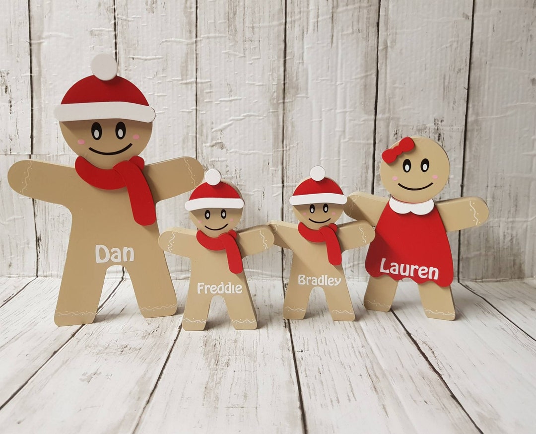 Freestanding Gingerbread Family , Christmas Decorations, Various Sizes ...