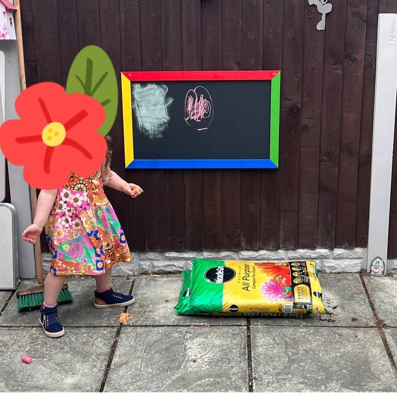 Large Framed Chalkboard Garden Playroom Square Chalkboard - Etsy UK