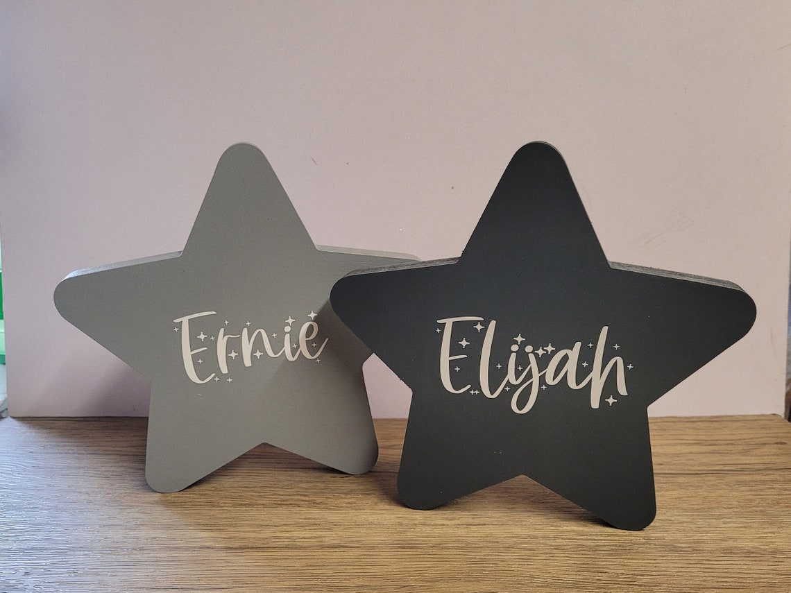 Freestanding Personalised Star, Bedroom, Nursery Decor, Space, Shapes ...