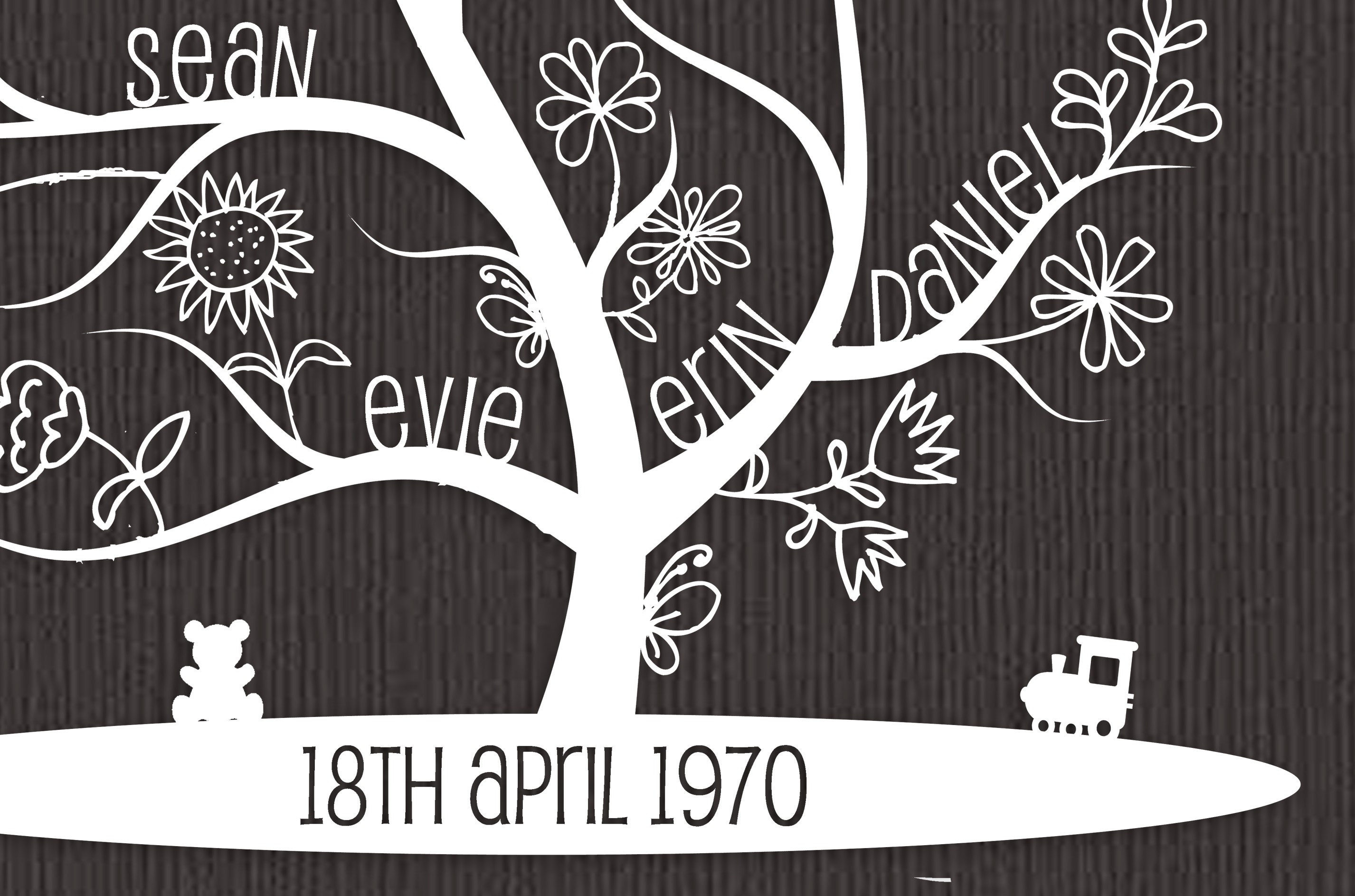 Personalised Papercut Family Tree - Etsy