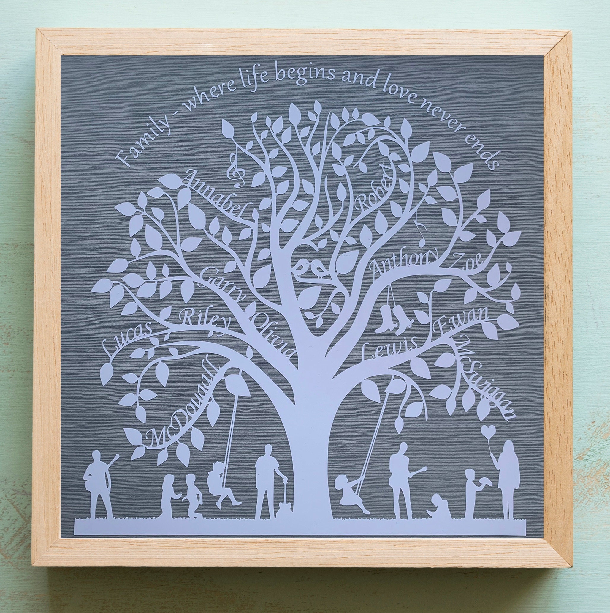 Family Tree Paper Cut Golden Wedding Anniversary | Etsy