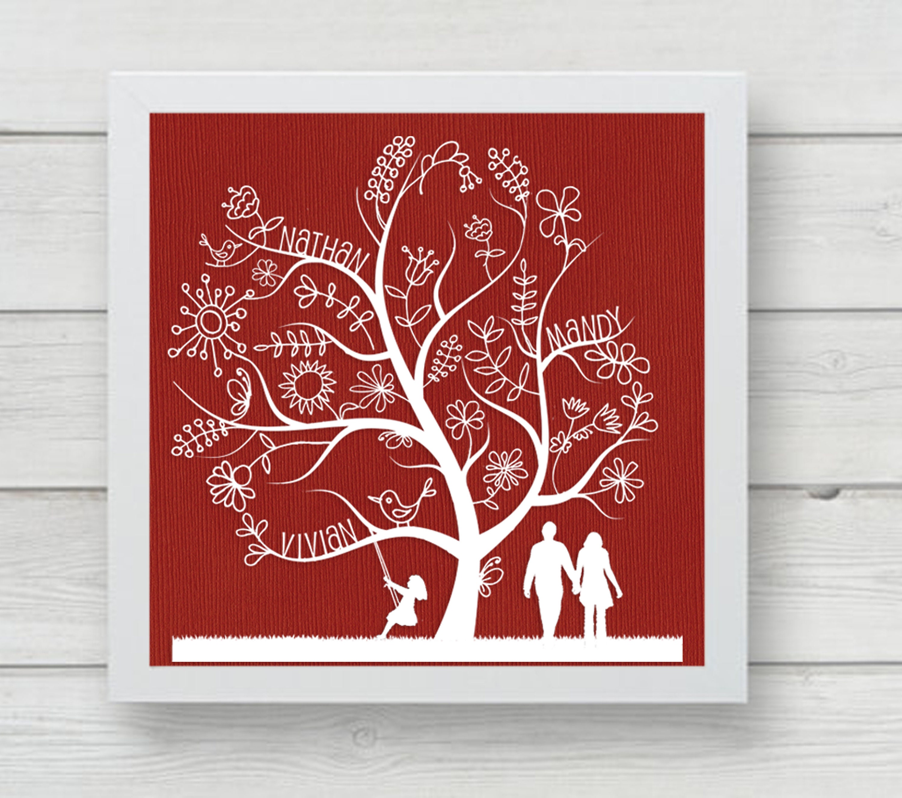 Personalised Family Tree Doodle Design - Etsy