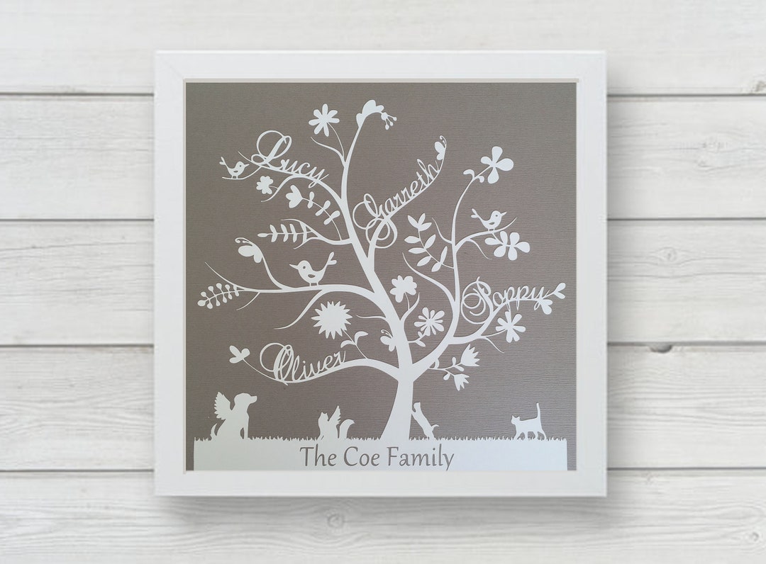 Papercut Family Tree - Personalised Gift - Etsy