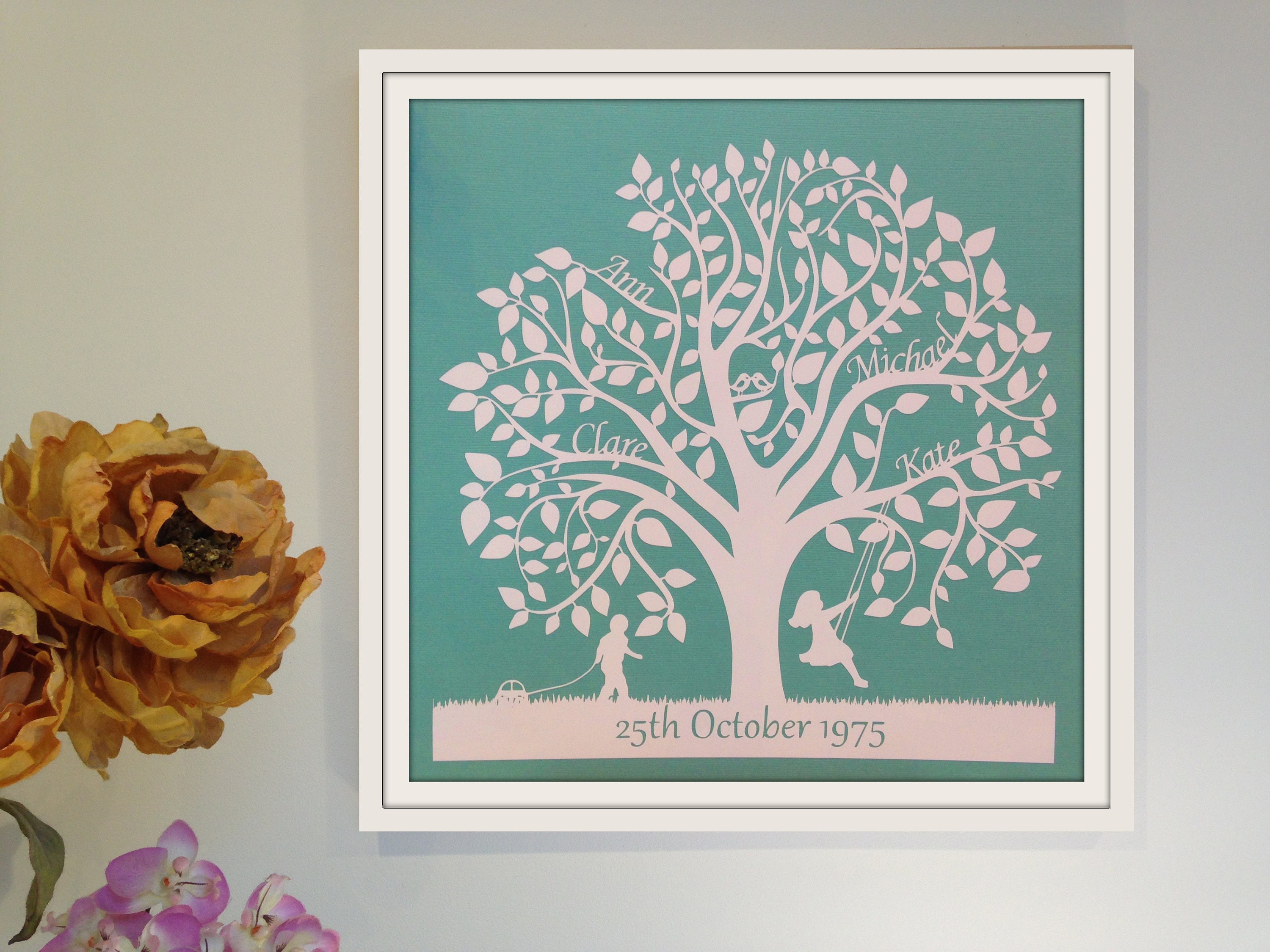 Family Tree Paper Cut | Personalised Picture | Gift for Family ...