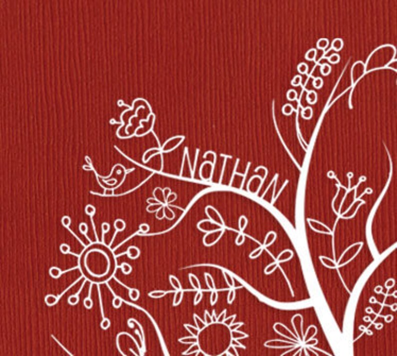 Personalised Family Tree Doodle Design - Etsy