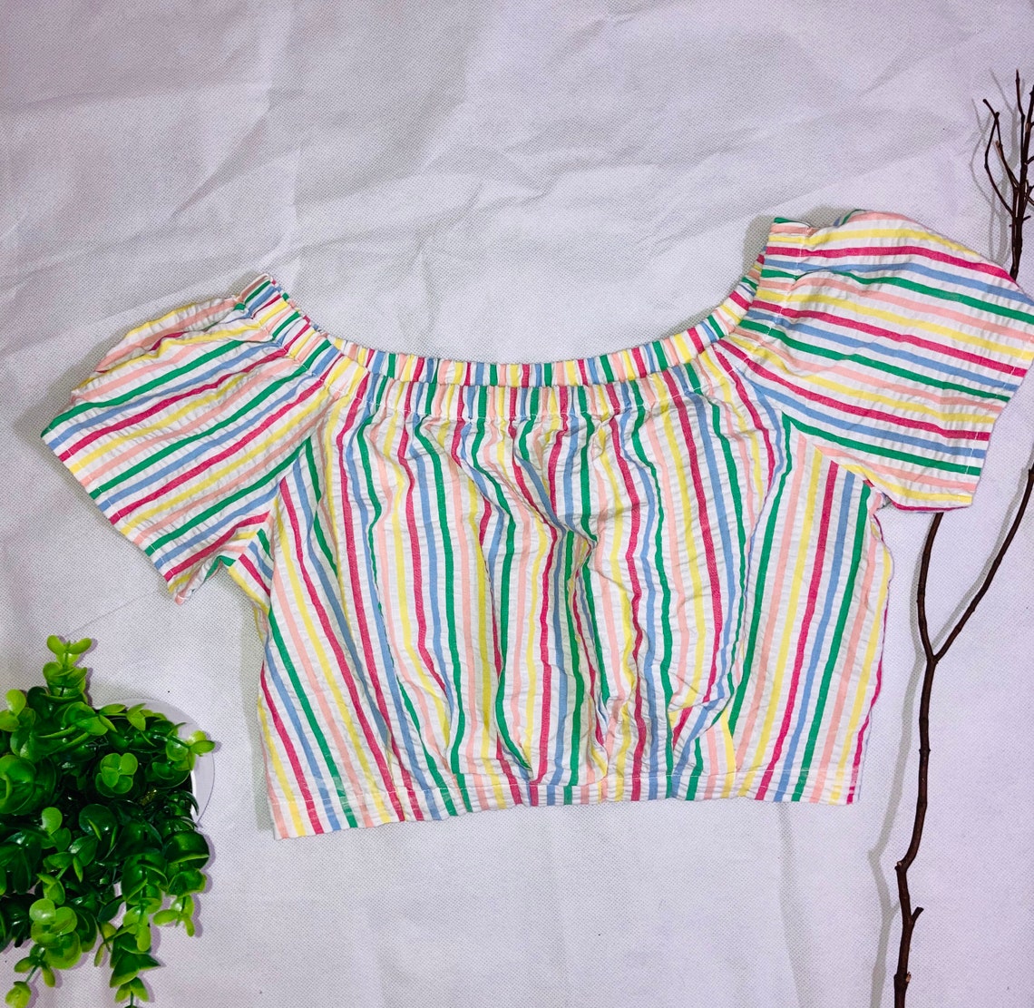 Carnival Striped Crop Top - Etsy