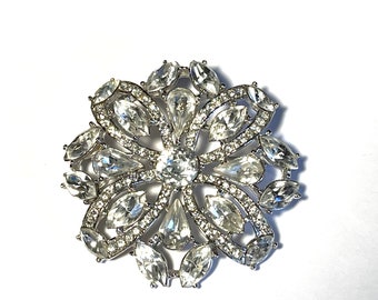 WEISS Clear Rhinestone Vintage Laurel Brooch - Etsy