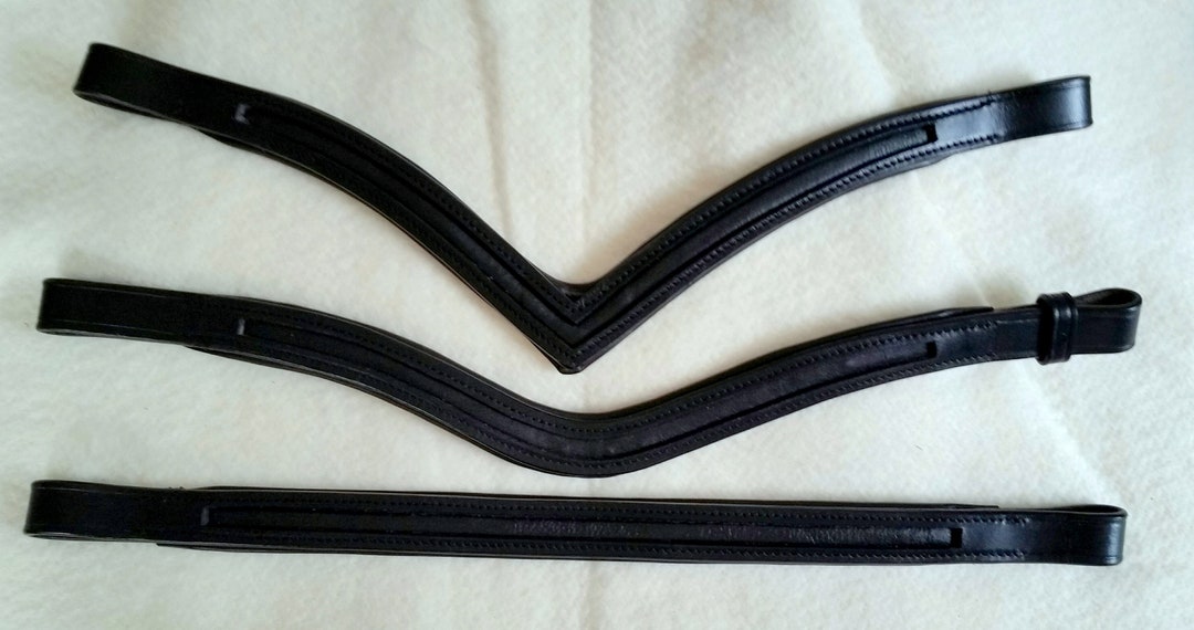 LARGE 2" Bridle Loop (double Bridle) Black Padded Leather Empty Channel ...