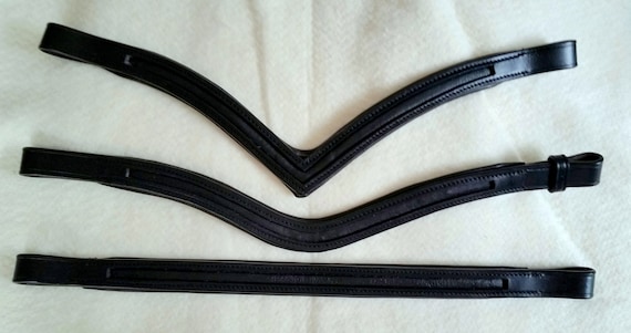LARGE 2 Bridle Loop double Bridle Black Padded Leather - Etsy