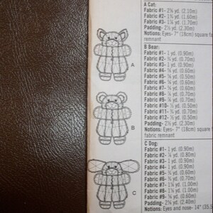 Simplicity 4993 Rag Quilt Wall Hangings or Throws. Cat, Bear, Dog ...