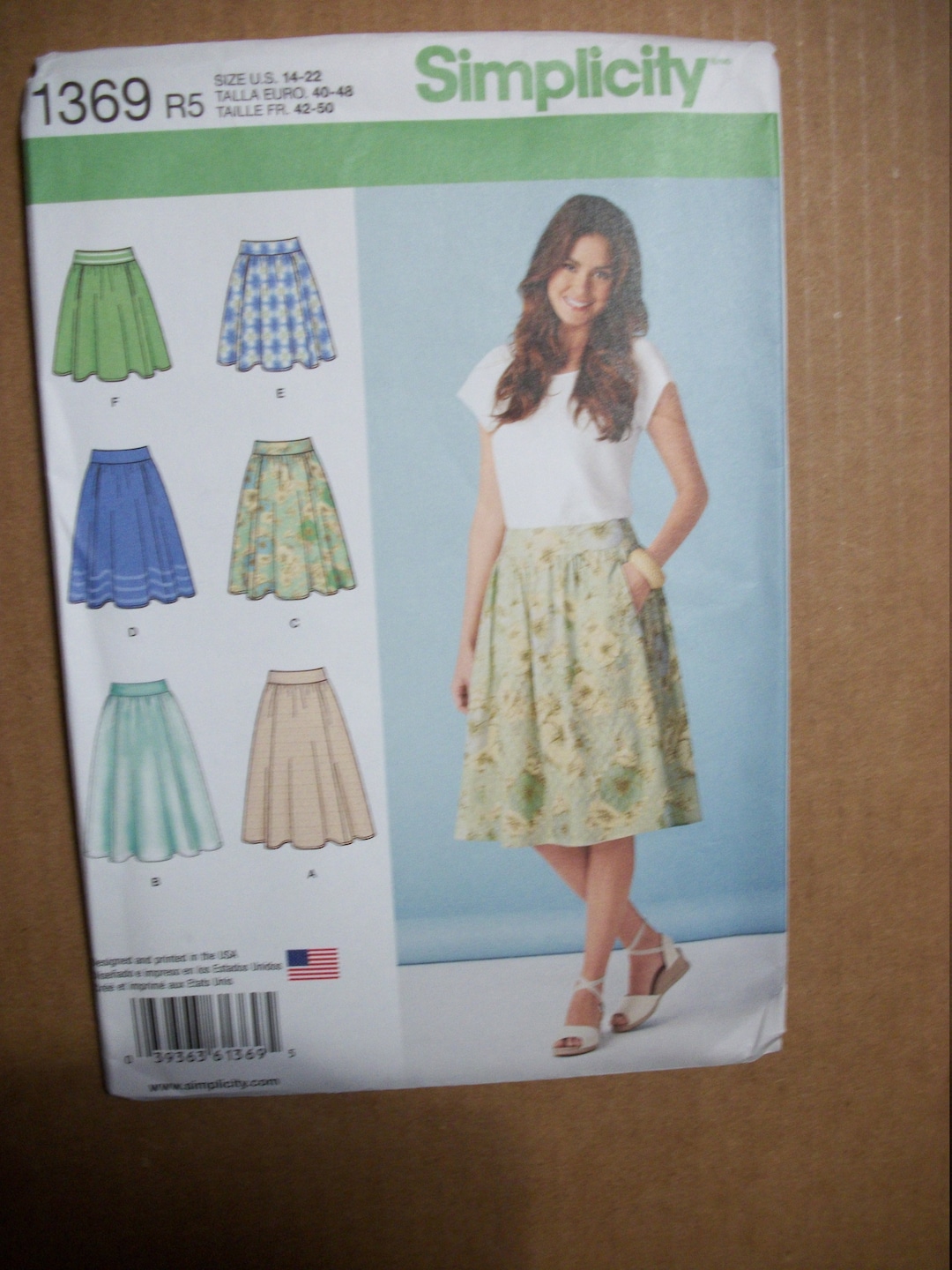 Simplicity 1369 Misses Size 14-16-18-20-22 Skirt in 3 Lengths With ...