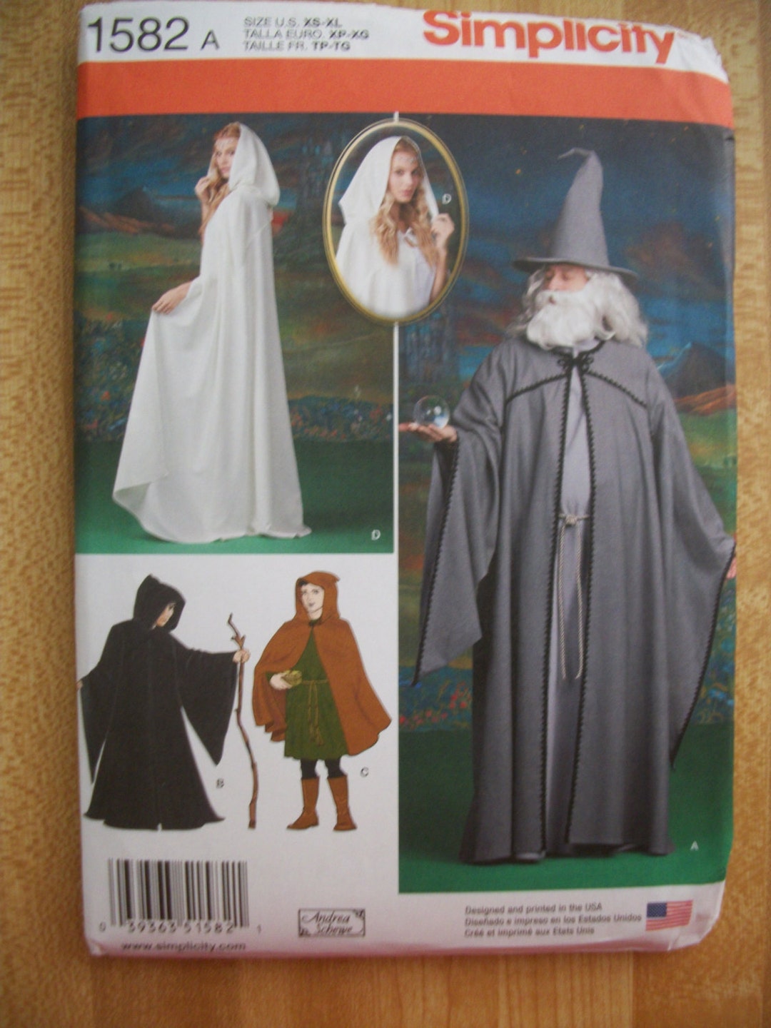 Simplicity 1582 Misses, Men's and Teens Cape, Tunic and Hat Size XS-XL ...