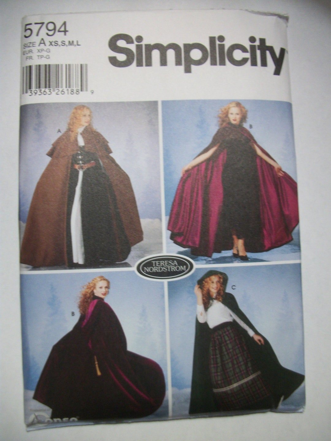 Simplicity 5794 Misses Size A XS-S-M-L Capes With and Without Hoods ...