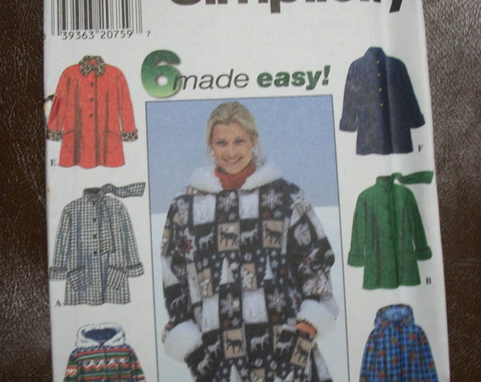 Simplicity 7803 Misses AA: XS, S, M A-line "car" Coat. With or Without ...