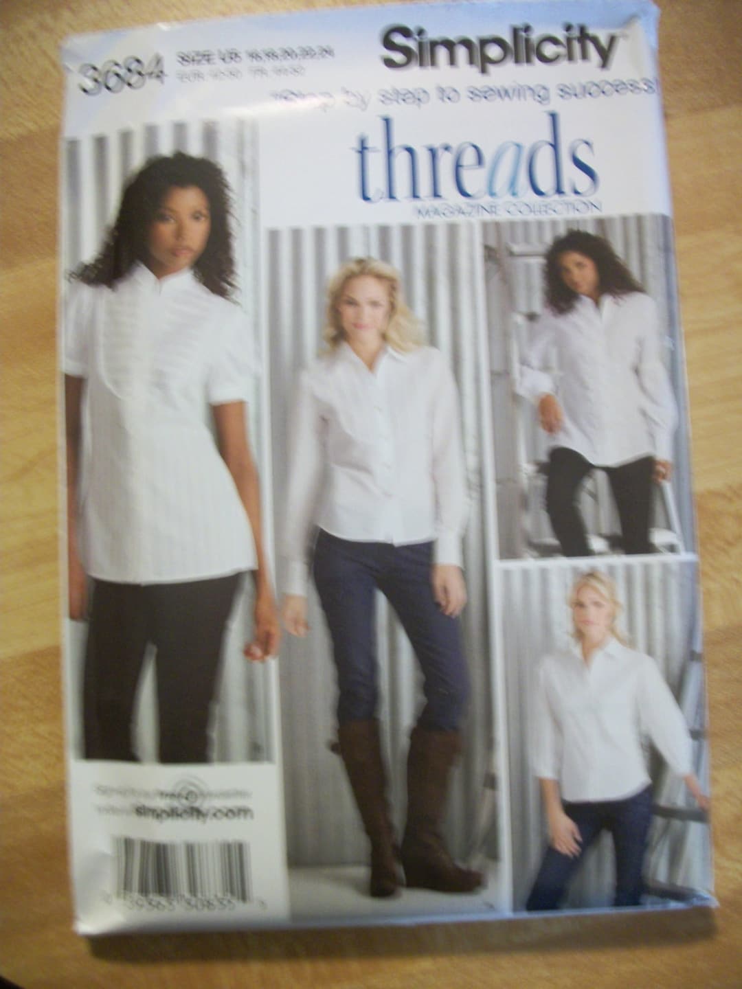 Simplicity 3684 Misses (size U5 16,18,20,22,24) Shirts in Two Lengths ...