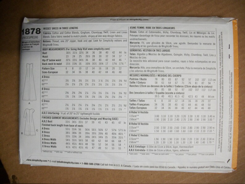 Simplicity 1879 lisette Miss/miss Petite Size H5 6-8-10-12-14 and R5 14-16-18-20-22 Pullover ...