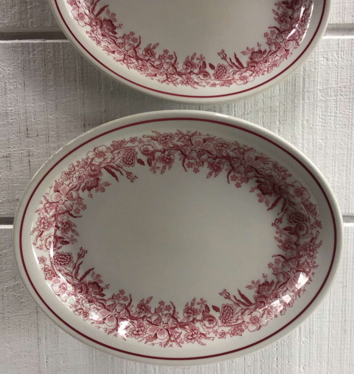 Shenango China AVON Red Restaurant Ware Oval Platter Oval Plate Mid ...