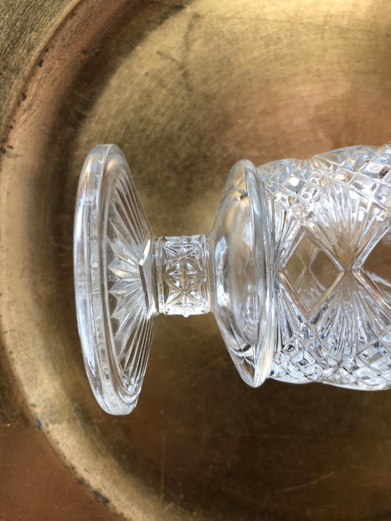 Vintage Pressed Glass Water Goblets Mid Century pedestal | Etsy