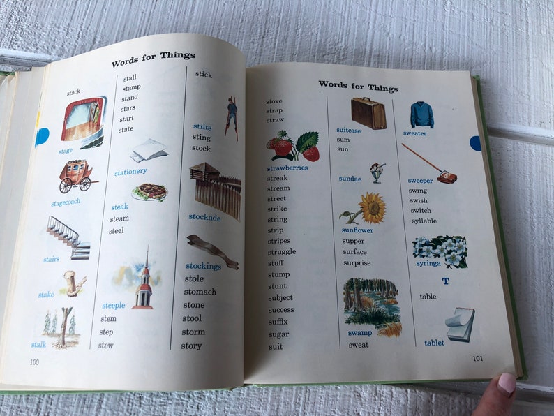 1964 My Second Pictionary Vintage Illustrated Mid Century Dictionary ...