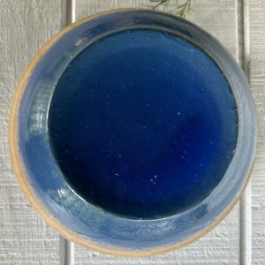 Salt Glaze Blue Stoneware Crock Bowl Yellow Ware Mixing Bowl Depression ...