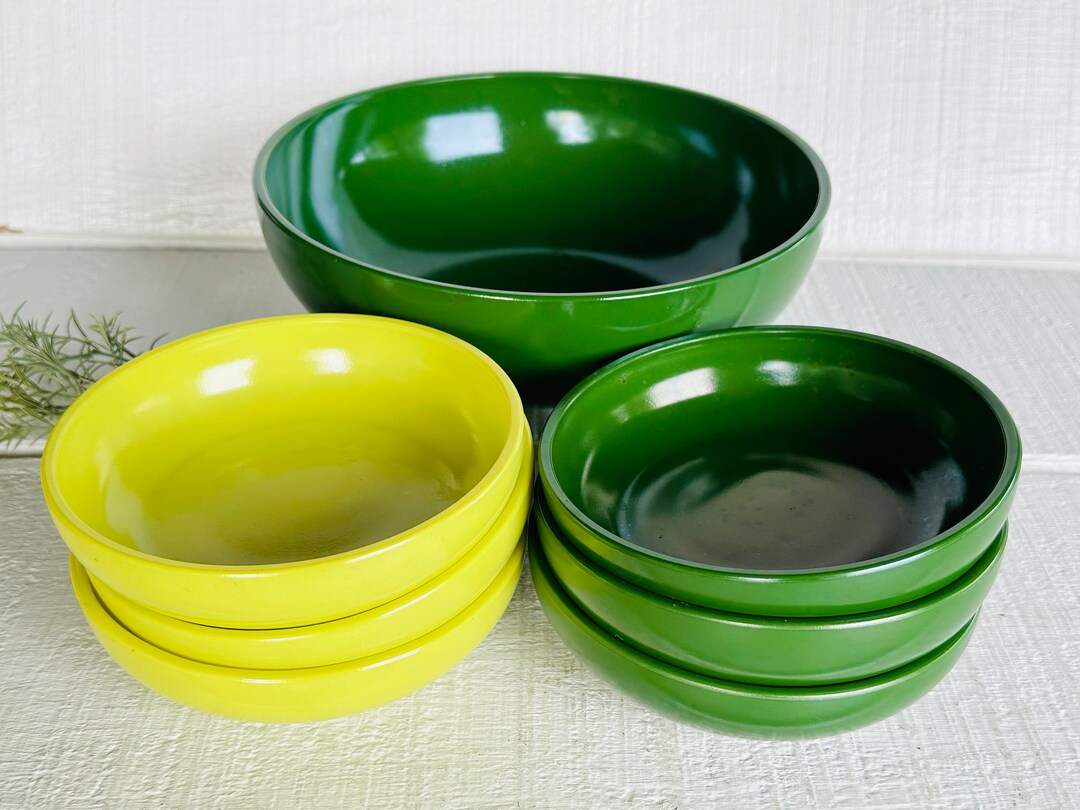 Vintage Hazel Atlas Ovide Bowl Set 7 Pc SALAD SET Platonite Dinnerware ...