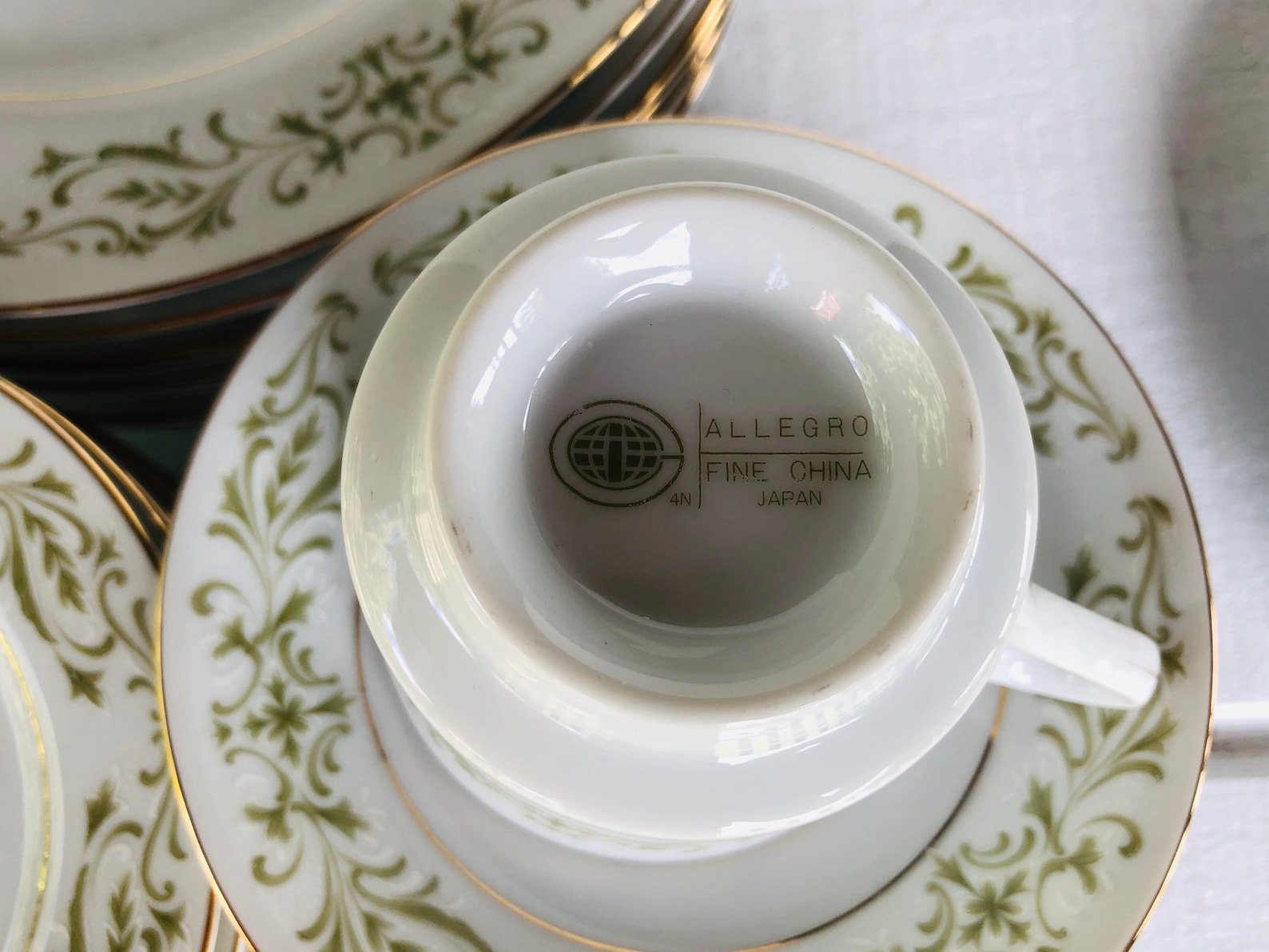 24 Piece Set 1950s 1960s Allegro Green Fine China Made in - Etsy