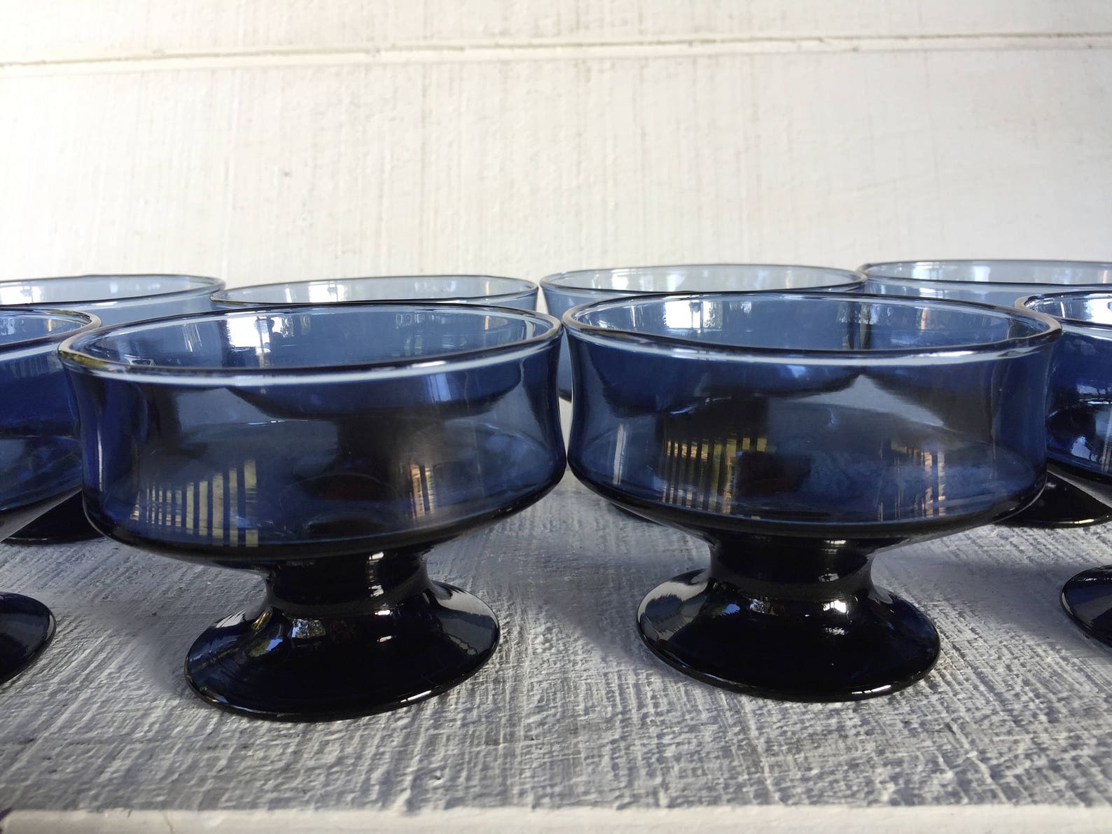 4 Vintage Cobalt Blue Glassware Vintage Blue Champagne / - Etsy