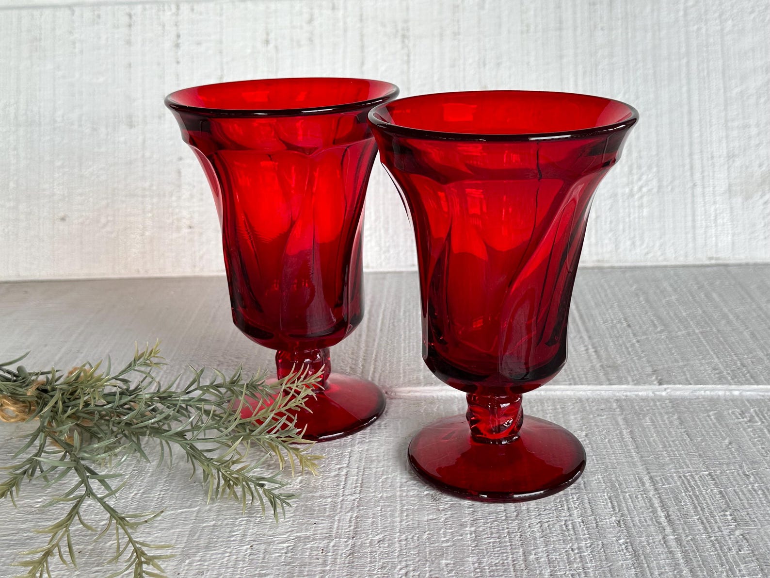Vintage FOSTORIA Jamestown RUBY Iced Tea Goblet 1980 Vintage Red ...