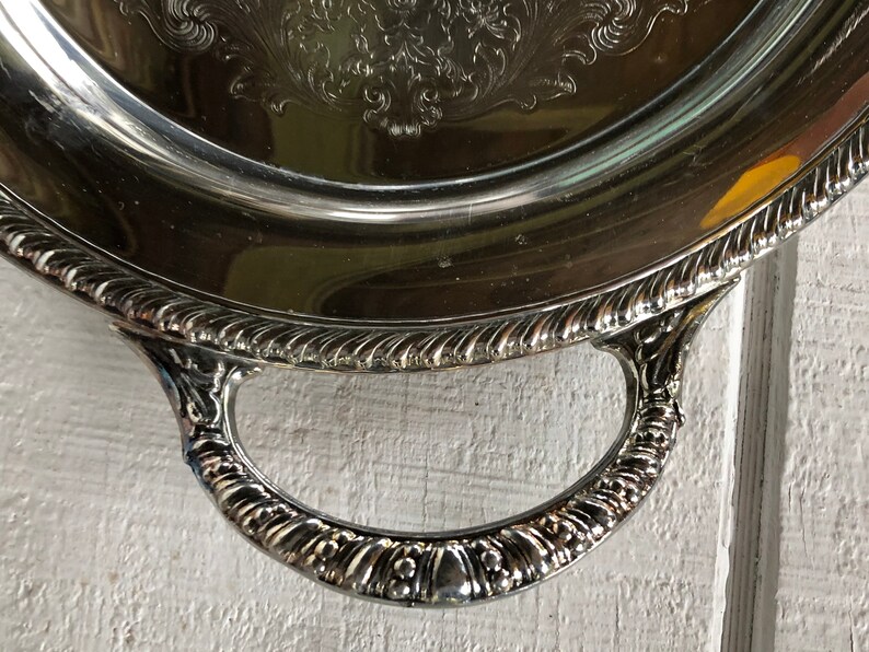 Oversized Large Silver Plated Oval Tray Butler Silver Serving | Etsy