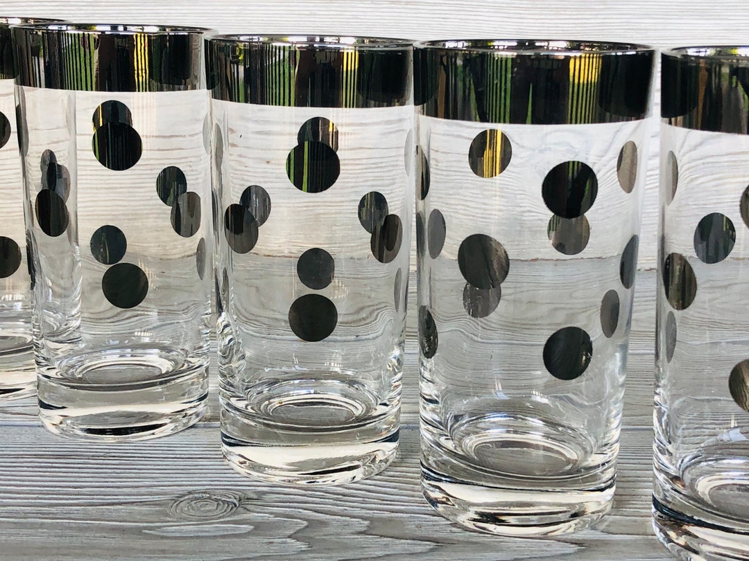 1950s 60s Silver Band Polka Dot Glasses Dorothy Thorpe Mad Men Style ...