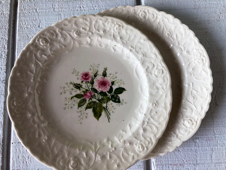 Ivory Rosepoint Steubenville Square Antique Creme Pink Rose - Etsy