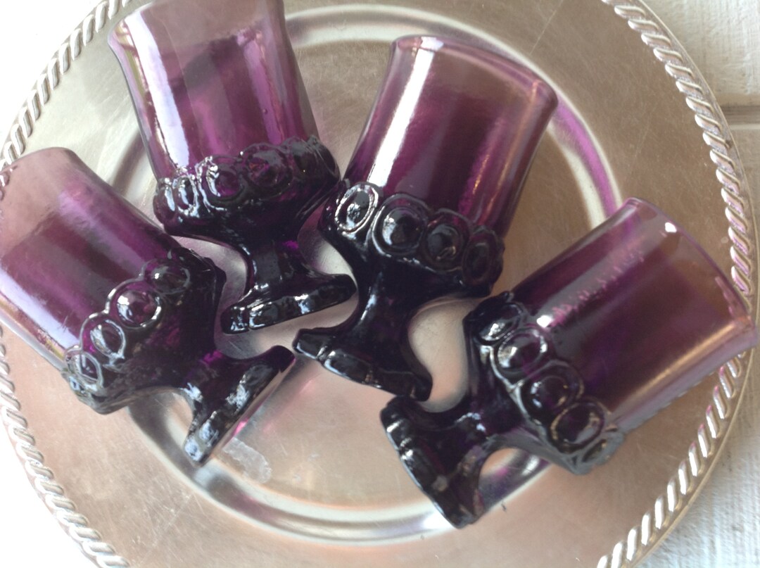 Vintage Franciscan 4 7/8" Crystal Madeira TIFFIN Plum Footed Juice ...