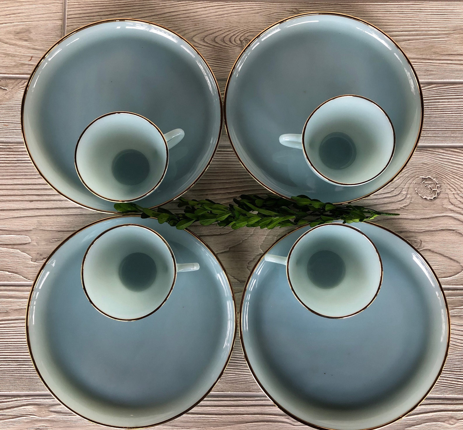 1950s Fire King Delphite Blue Turquoise Snack Set Plate Cup 22 | Etsy