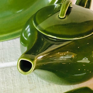 Vintage MCM Paden City Pottery Minion Dell Dark Green Teapot 14 Oval ...