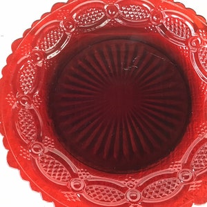 Vintage Ruby Red Dessert / Salad Plates, Vintage Deep RED Glassware ...