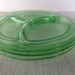 1 Green Depression Divided Plate Green Grill Plate Depression Plate ...