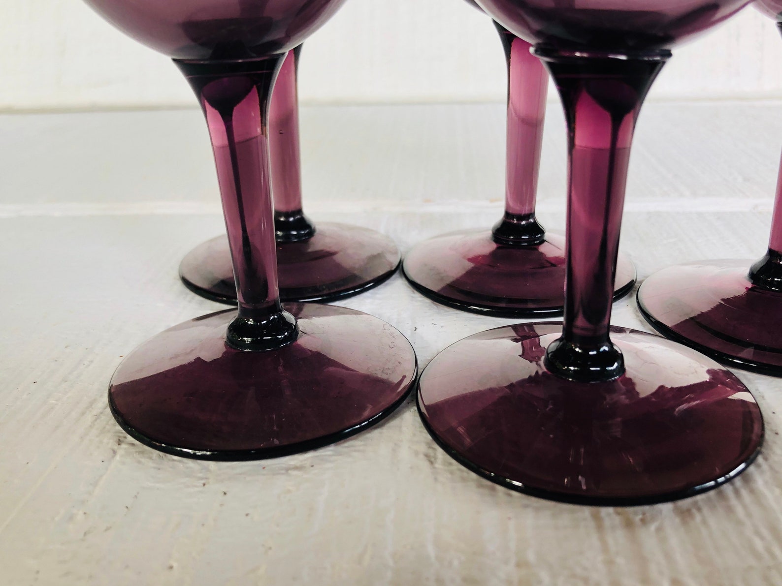 Amethyst Wine Glasses 6" SMALL Purple Dessert Glasses 6 Oz Goblet ...