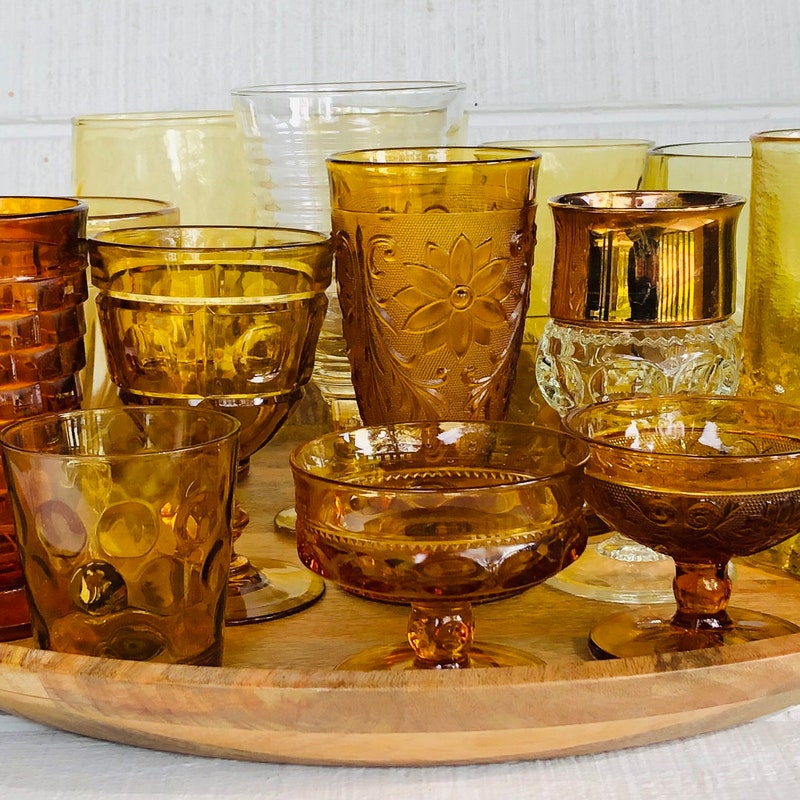 Amber Glassware - Etsy