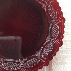 Vintage Ruby Red Dessert / Salad Plates, Vintage Deep RED Glassware ...
