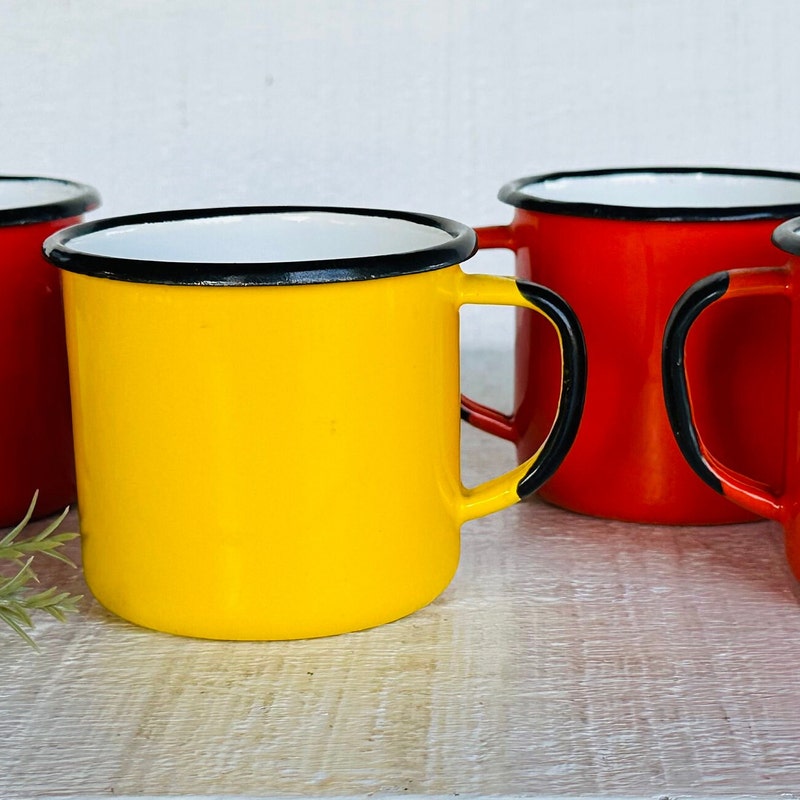 Vintage Enamel Mugs - Etsy