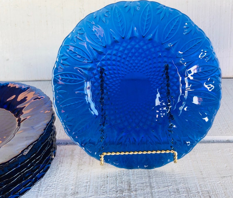 Avon Royal Sapphire Dinner Plates Salad Plate Round Cereal Bowl Cobalt ...