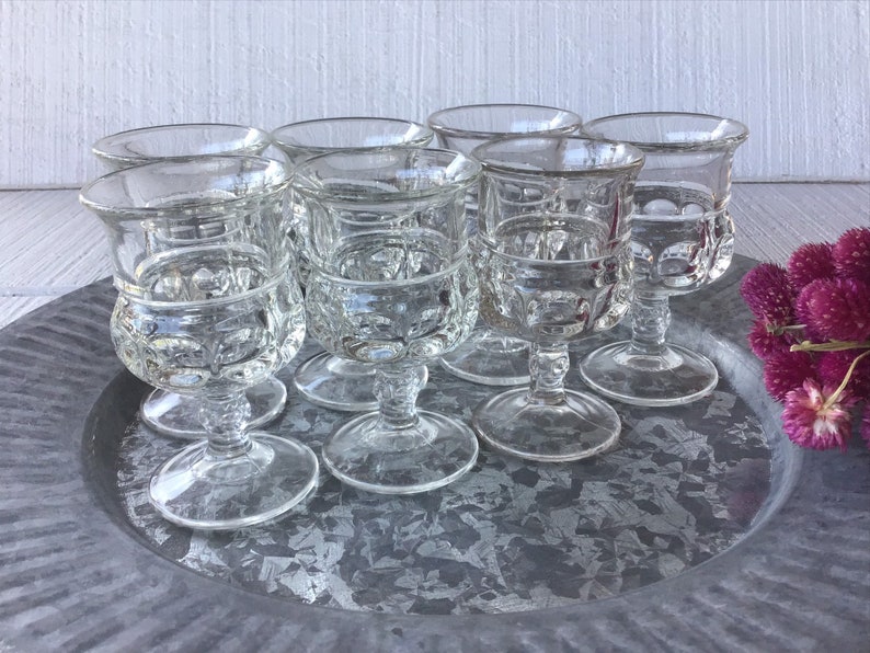 Vintage Tiffin Franciscan Kings Crown Clear Glass Mini Goblets | Etsy